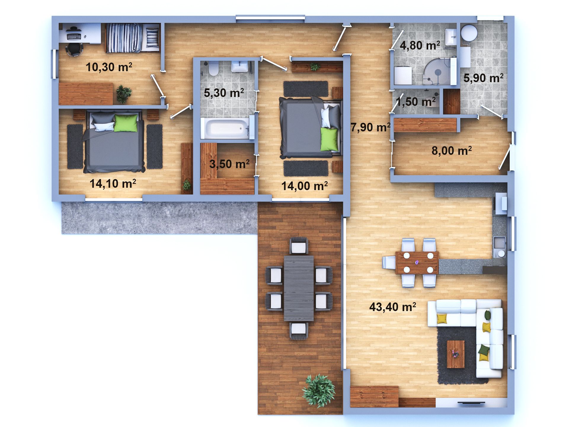 PŮDORYS - Dům na klíč 13 - 150 metrů - dispozice 4+2 - Zděné domy na ...